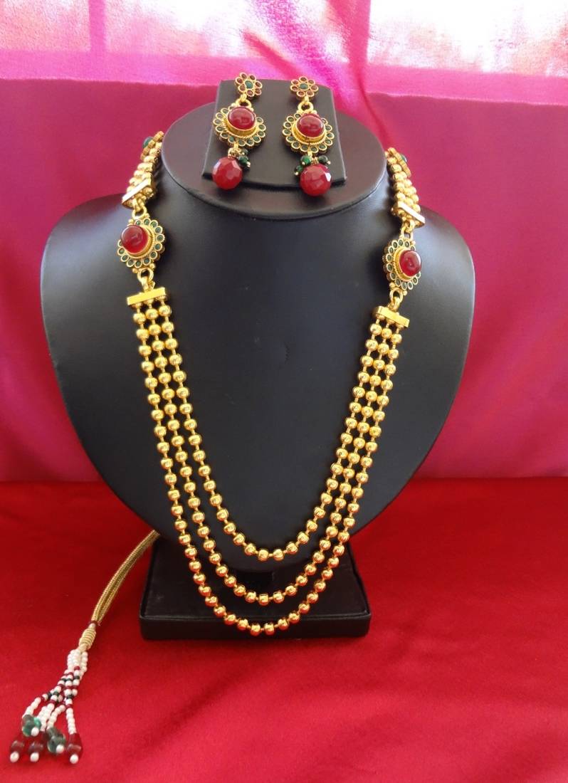 Buy Product Name – Designer South Indian Rani Haar (Ruby round with ...